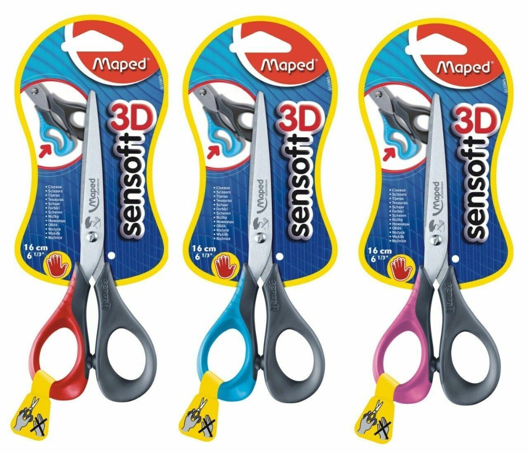 Maped 3D Sensoft Left-Handed Scissors 16cm | School Supplies, Hobbies ...