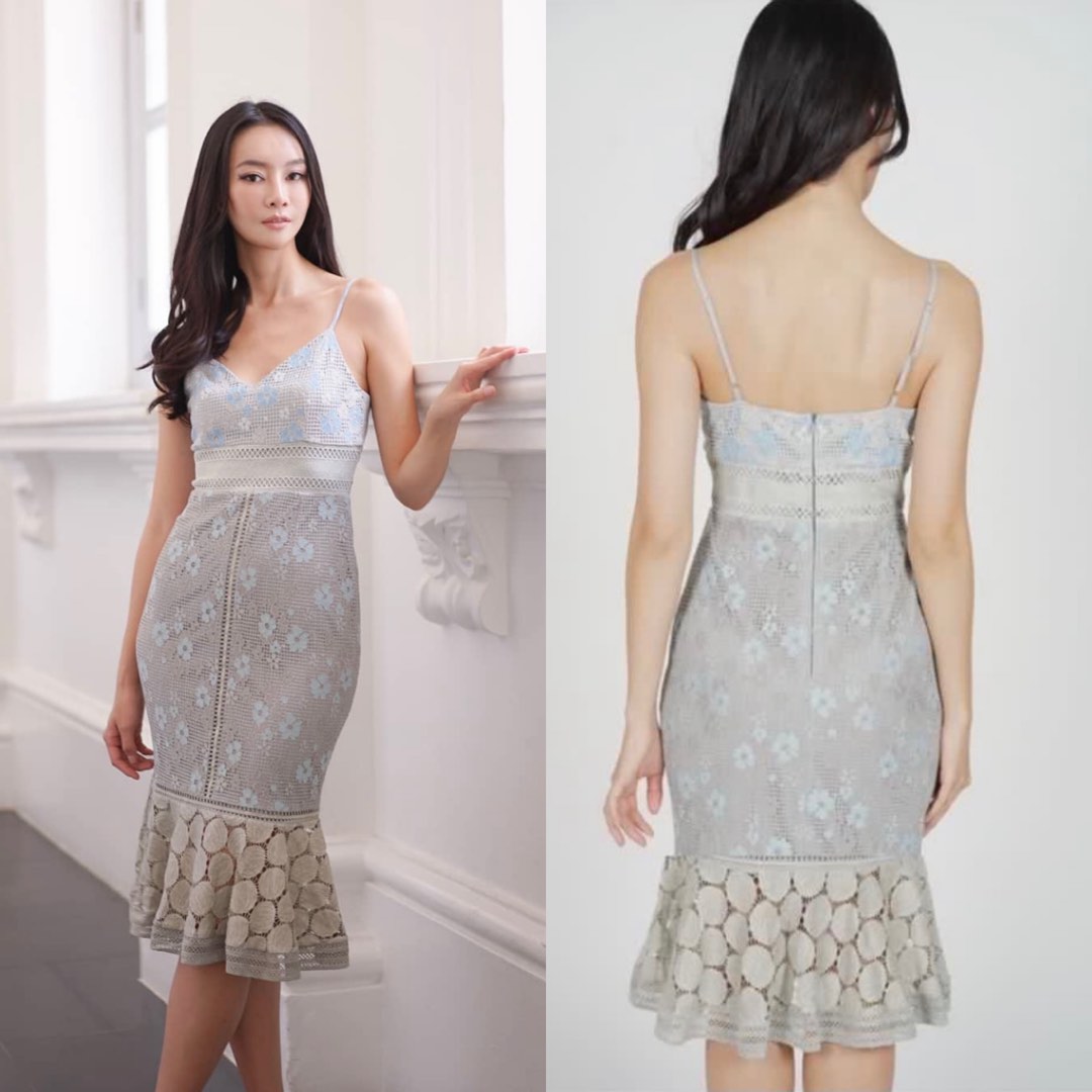 Mds Bellari Lace Midi Dress, Women's Fashion, Dresses & Sets, Dresses on Carousell