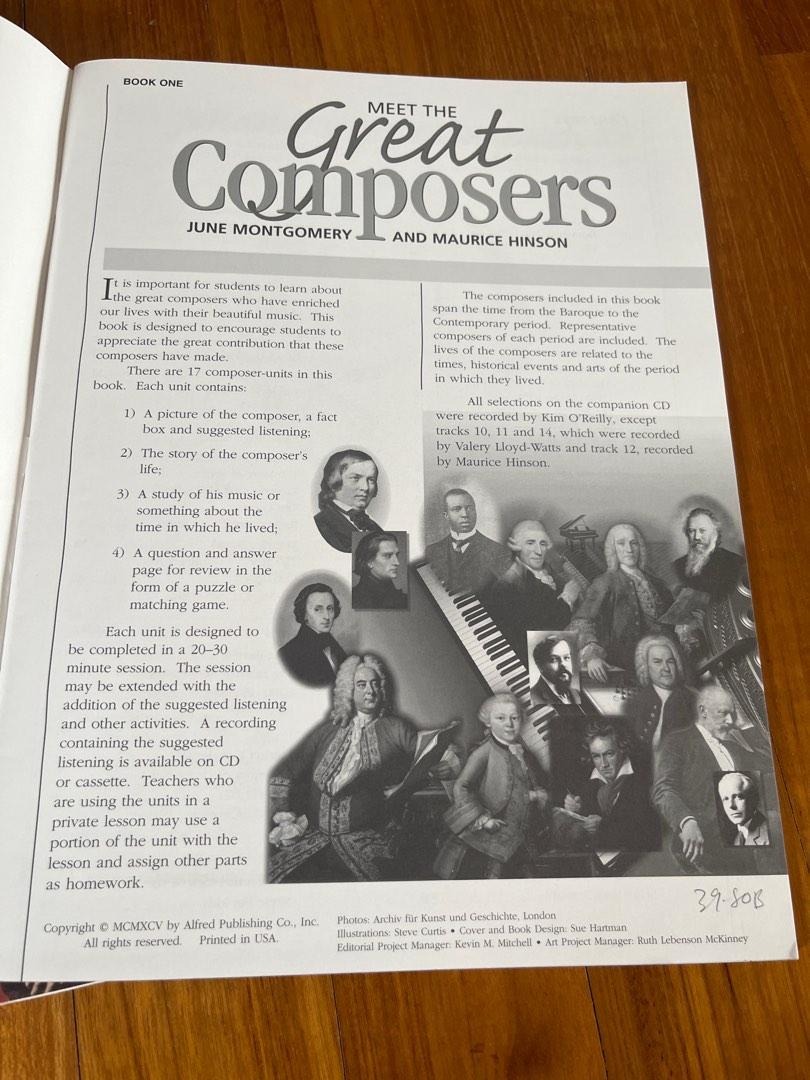 Meet the Great Composers (Book 1) with Repertoire, Hobbies & Toys ...