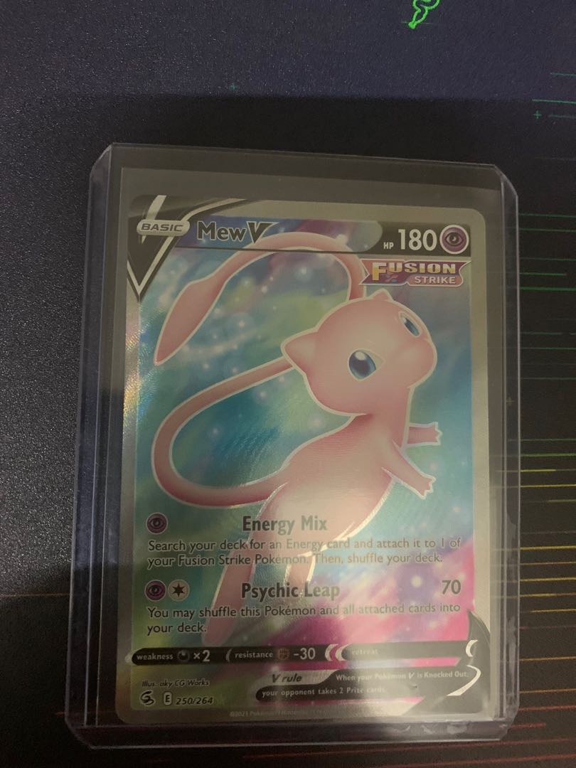 Mew v 250/264 full art ultra rare, Hobbies & Toys, Toys & Games on Carousell