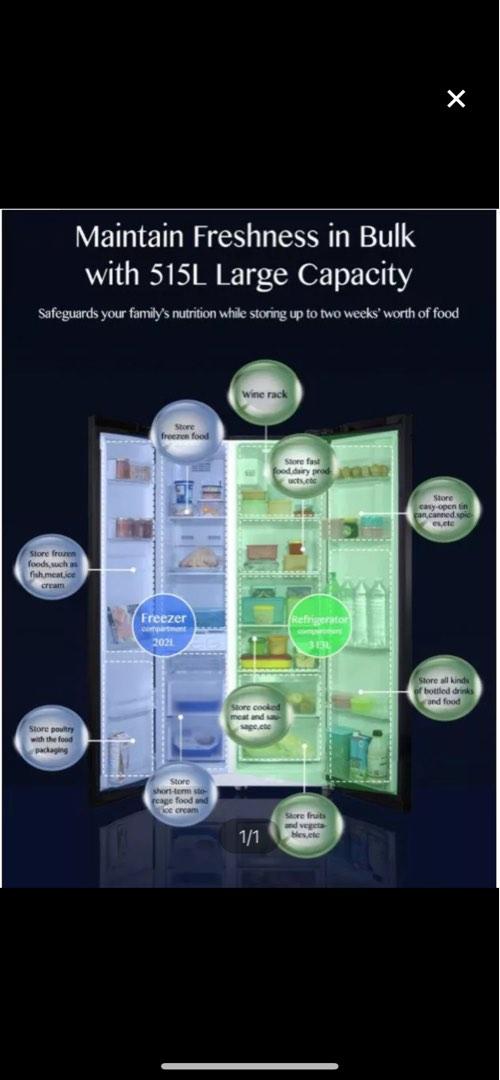 Midea side by side Fridge, TV & Home Appliances, Kitchen Appliances ...