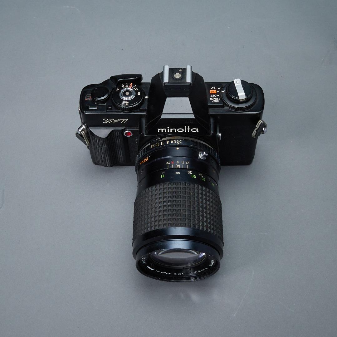 minolta X-7 x7 + 135mm f3.5 零件機 parts, 攝影器材, 相機 - Carousell