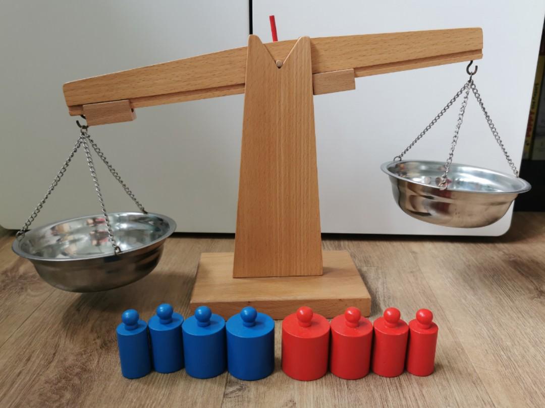 Montessori Wooden Balance Weighing Scale, Hobbies & Toys, Toys & Games ...