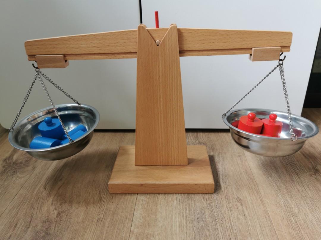 Montessori Wooden Balance Weighing Scale, Hobbies & Toys, Toys & Games ...