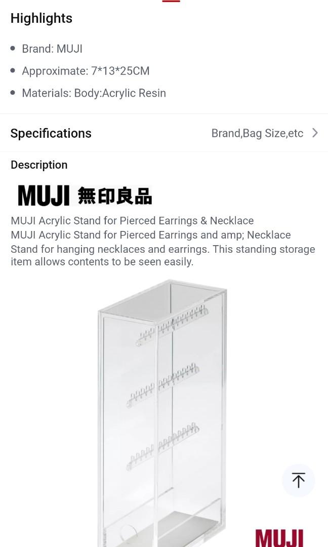 MUJI acrylic stand for jewellery, Furniture & Home Living, Home Decor ...