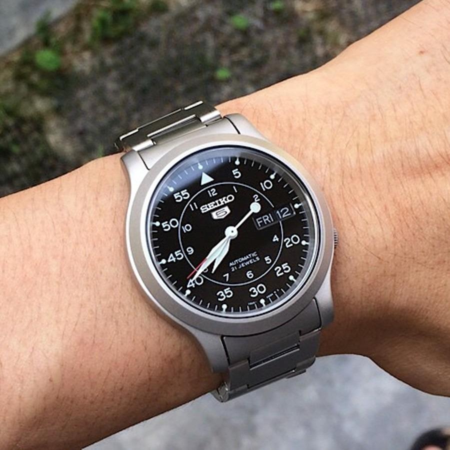 *NEW* Seiko 5 Automatic Stainless Steel Black Dial Men Watch SNK809K ...