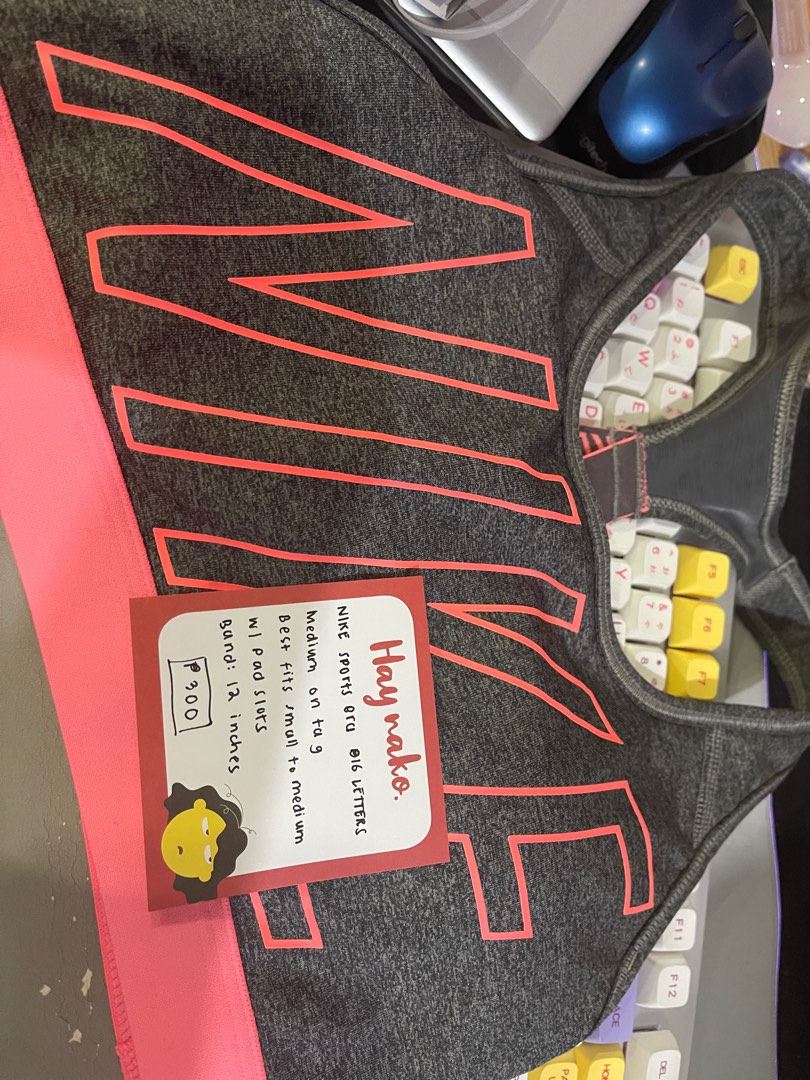 NIKE SPORTS BRA BIG LETTERS - MEDIUM, Women's Fashion, Activewear on ...