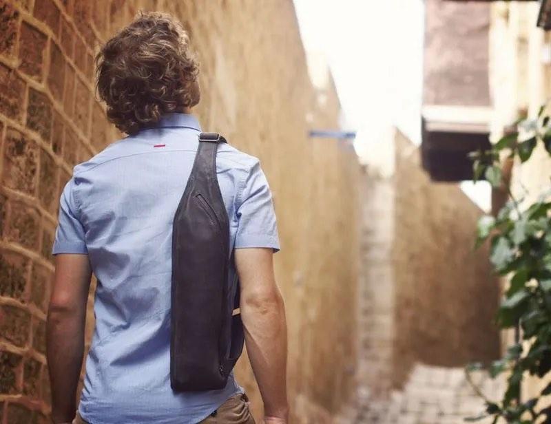 Nisnas Vortex Shield Mens Leathers Sling, Men's Fashion, Bags, Sling ...