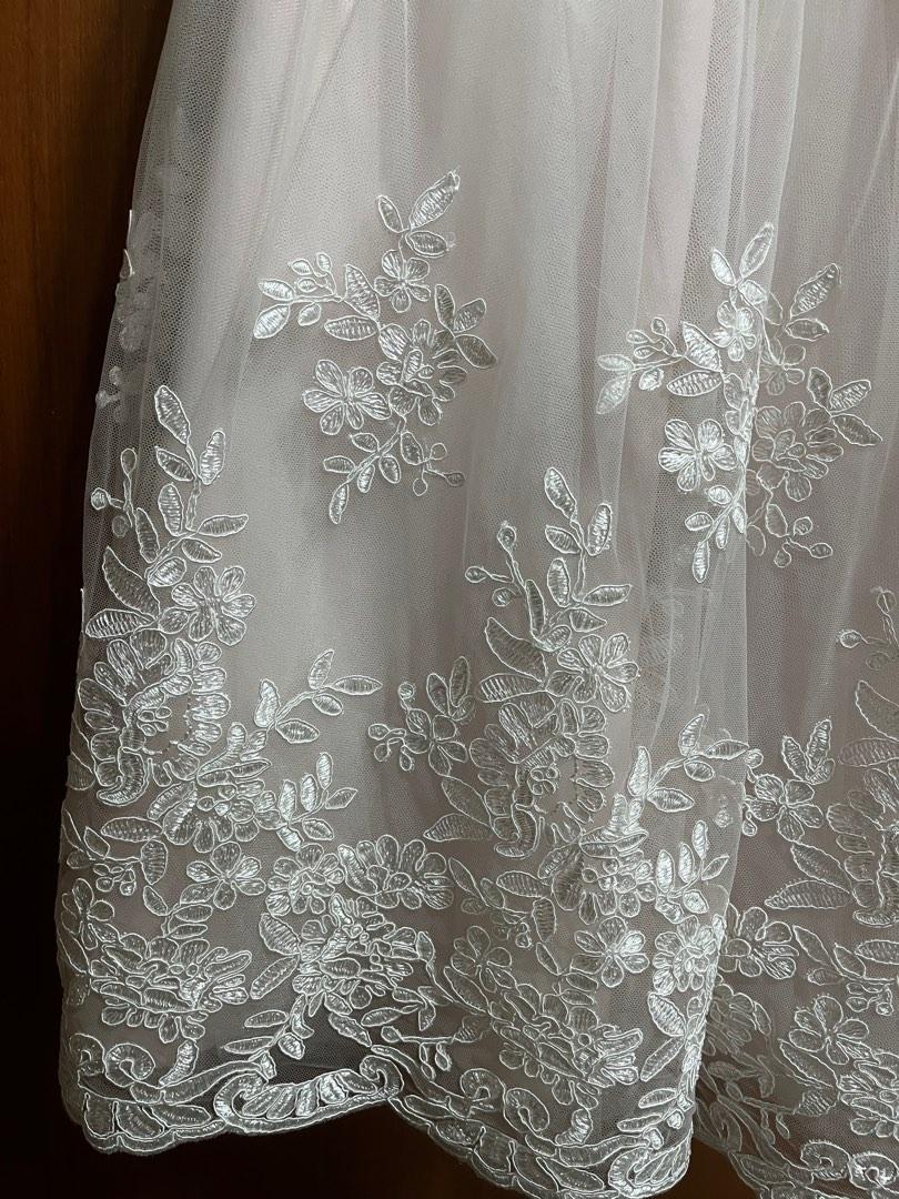 Pale Pink Lace dress, Women's Fashion, Dresses & Sets, Evening dresses & gowns on Carousell