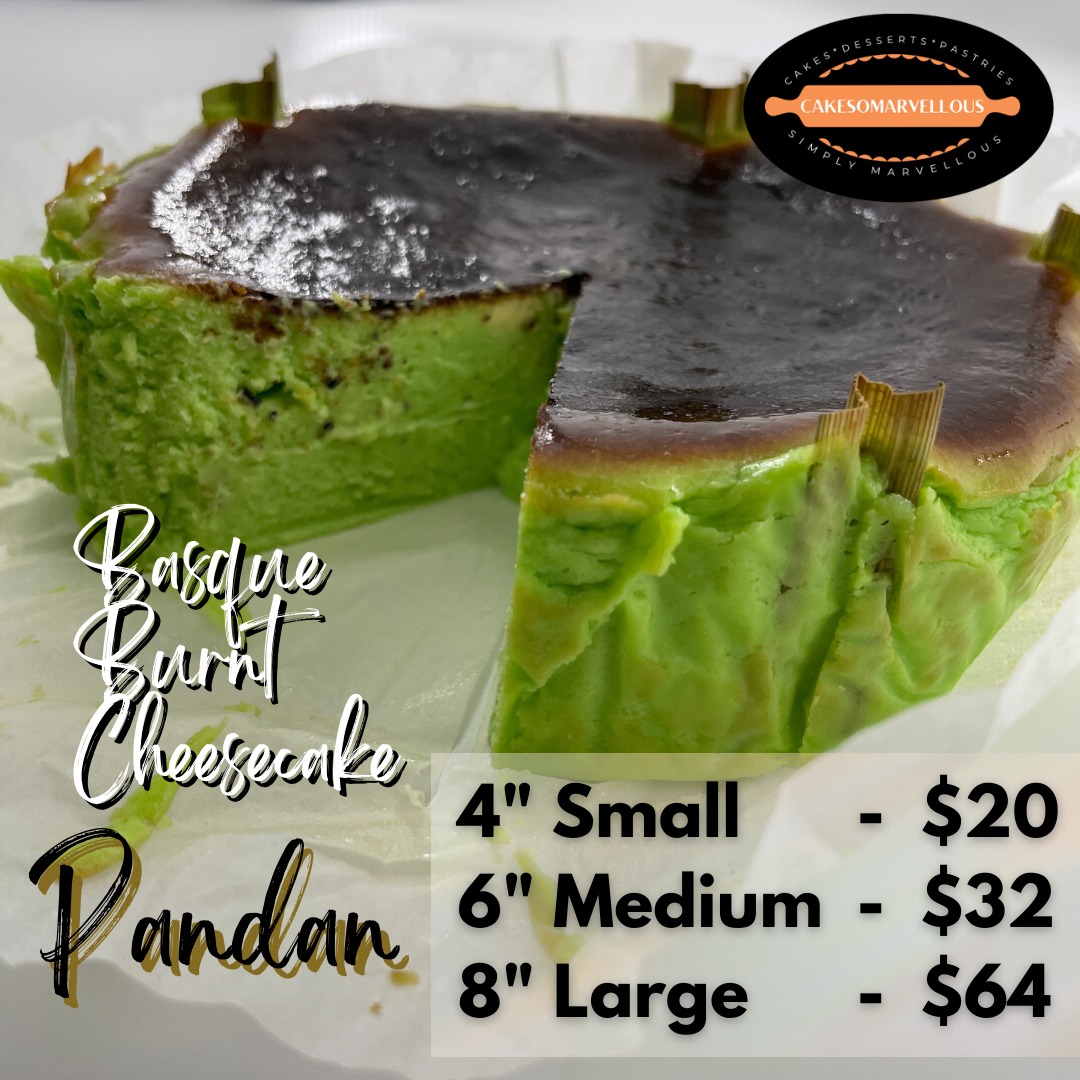 Pandan Basque Burnt Cheesecake [Cakesomarvellous], Food & Drinks ...