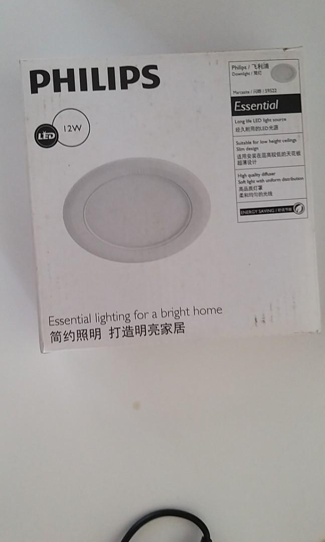 Philips 12W LED downlight, Furniture & Home Living, Lighting & Fans ...