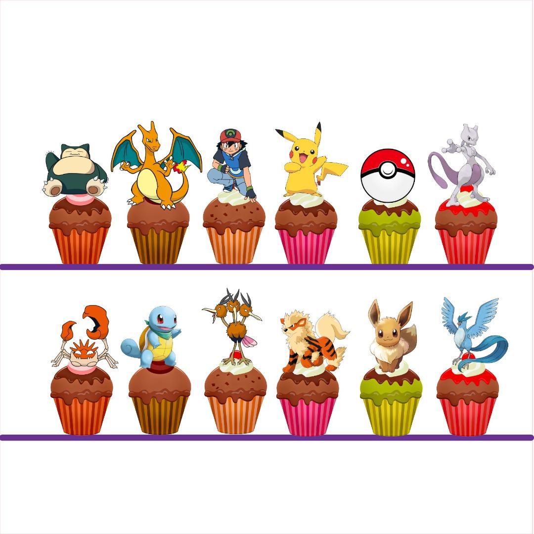 Pokemon Cake Topper, Pikachu, Pokemon Birthday, Pokemon Cupcake ...