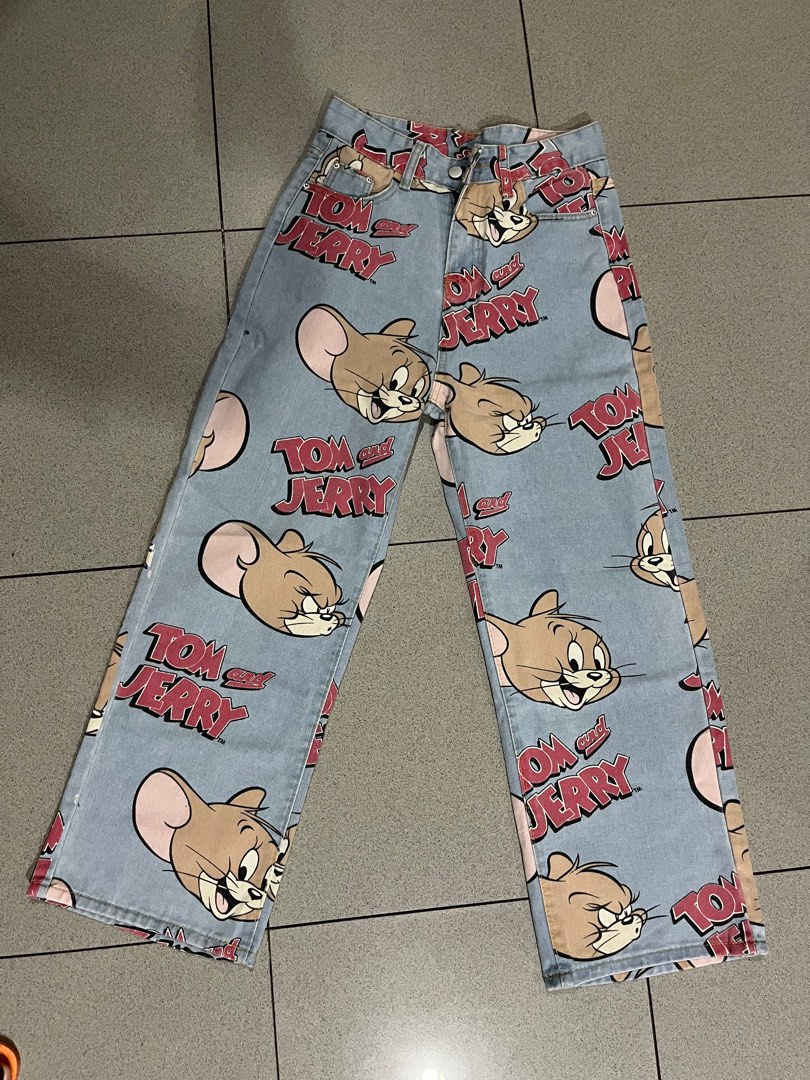 Printed Pants Tom&Jerry, Women's Fashion, Bottoms, Jeans on Carousell