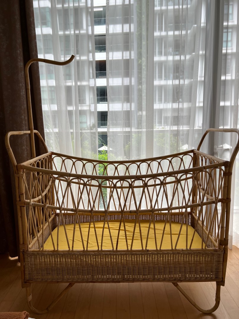 Rattan Baby Cot, Babies & Kids, Baby Nursery & Kids Furniture, Cots ...