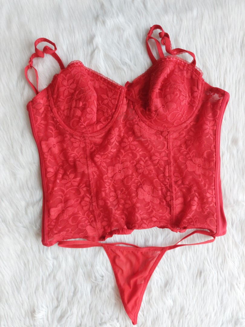 Red lingerie, Women's Fashion, Undergarments & Loungewear on Carousell
