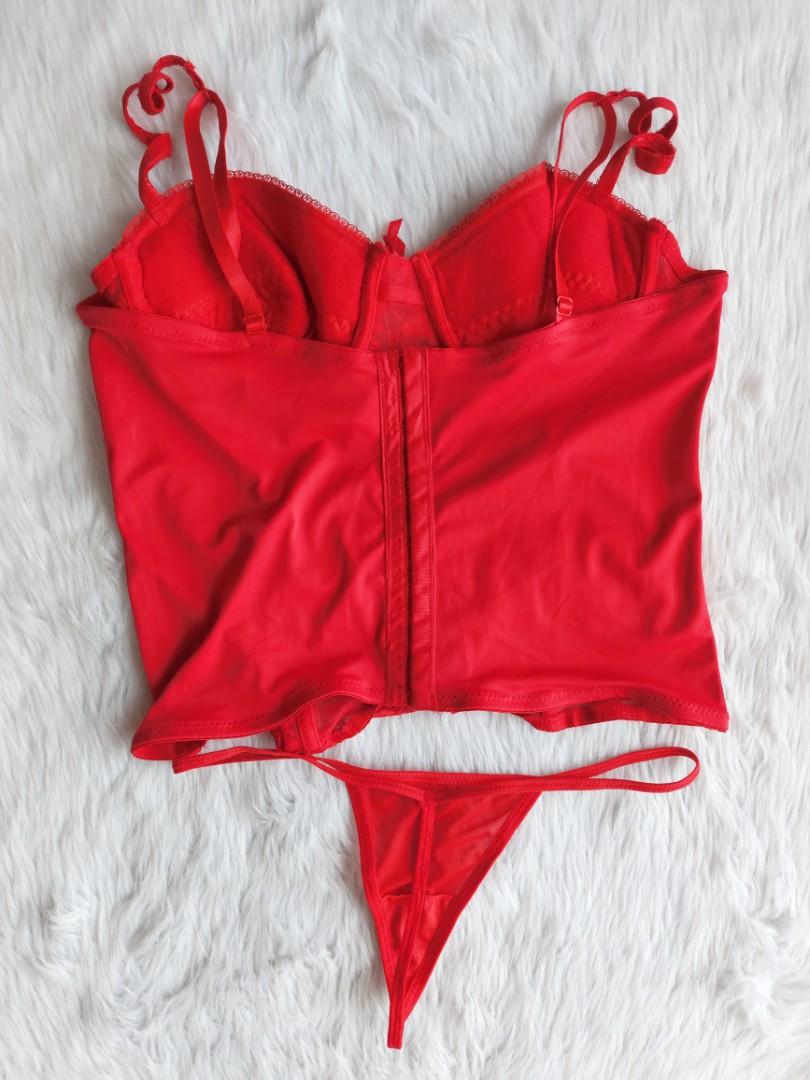 Red lingerie, Women's Fashion, Undergarments & Loungewear on Carousell