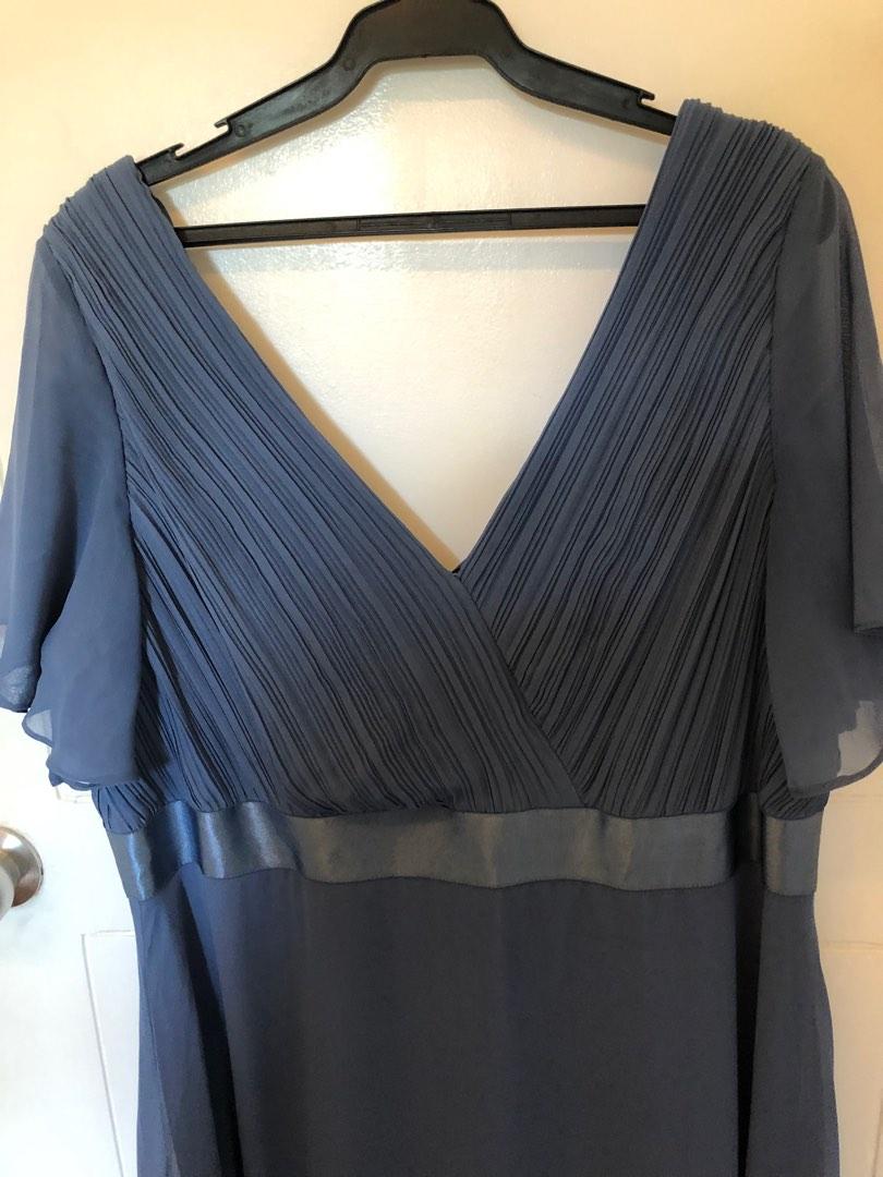 Shein Curve Dusty Blue Long Gown, Women's Fashion, Dresses & Sets ...