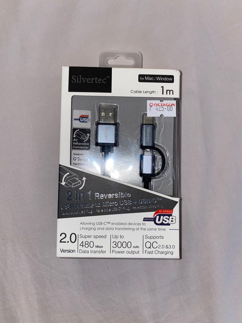 Silvertec USB A to Micro USB + USB C, Mobile Phones & Gadgets, Mobile ...