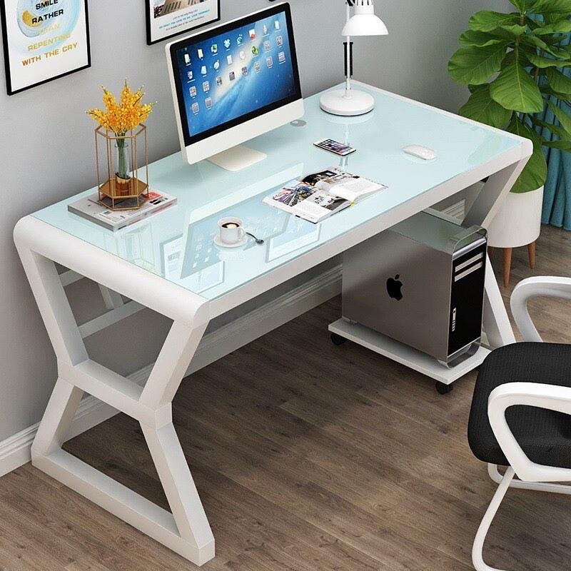 Simple computer desktop table home bedroom tempered glass learning game ...