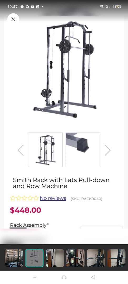 Smith Rack With Lats Pull down and Row Machine, Sports Equipment ...