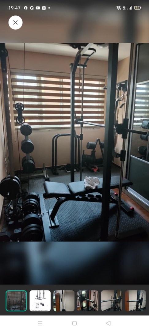 Smith Rack With Lats Pull down and Row Machine, Sports Equipment ...