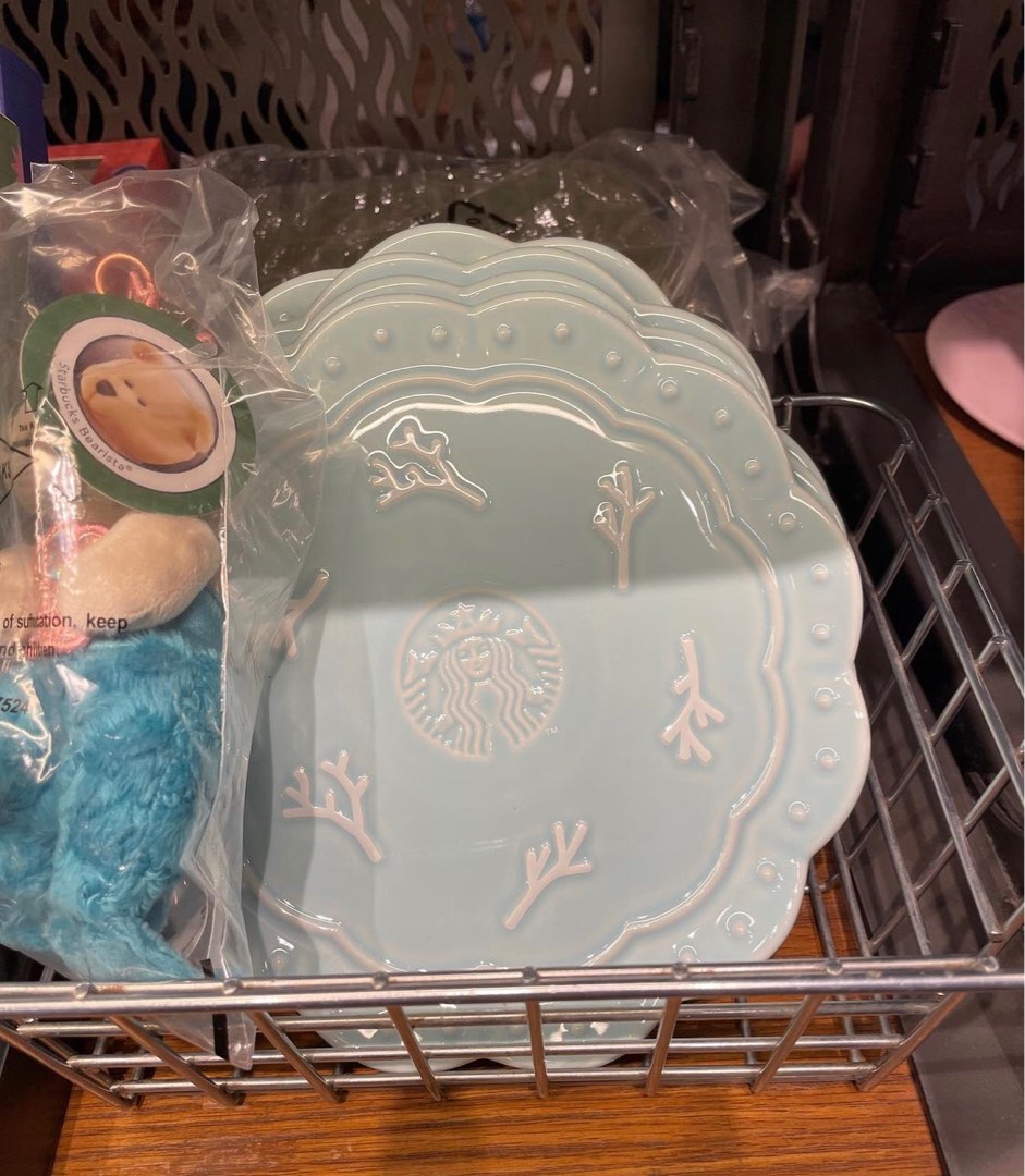 Starbucks coral reef plate, Furniture & Home Living, Kitchenware ...