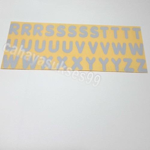 Sticker Alphabet Abjad Huruf Putih Reflective Font Size 3cm x 2,5cm ...