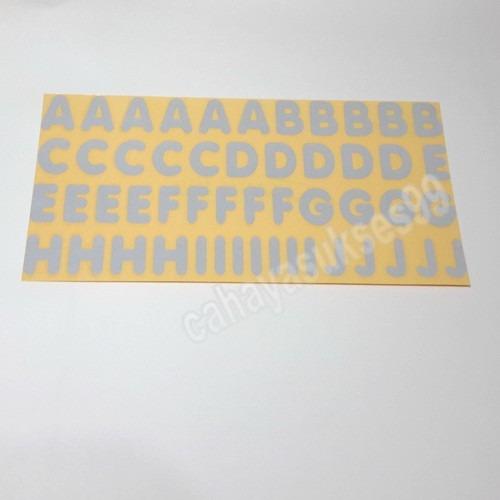 Sticker Alphabet Abjad Huruf Putih Reflective Font Size 3cm x 2,5cm ...