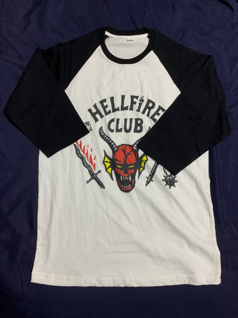Stranger Things Hell Fire Club Raglan Tee, Women's Fashion, Tops ...