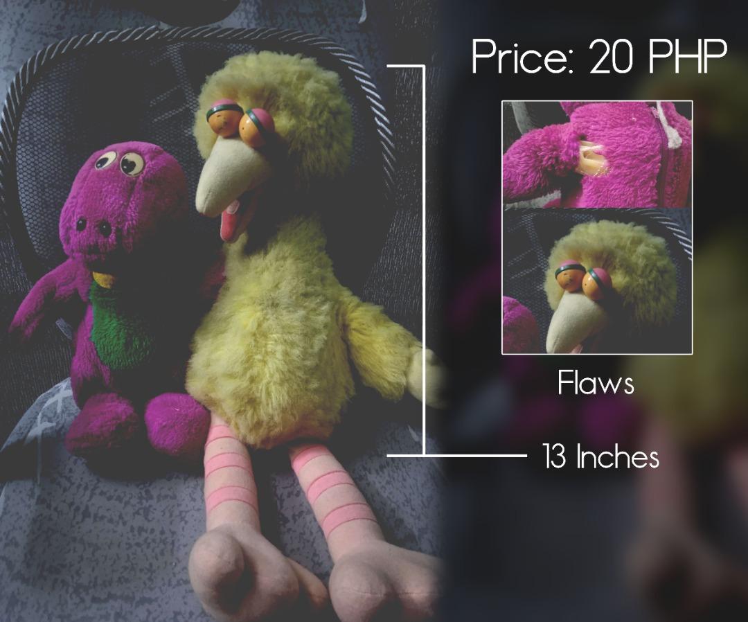 Stuffed Toy - Barney and Big Bird | for children, Hobbies & Toys, Toys ...
