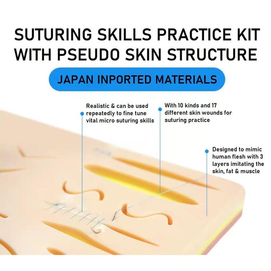 Suturing Skills Full Practice Kit with Pseudo Skin Structure (New ...