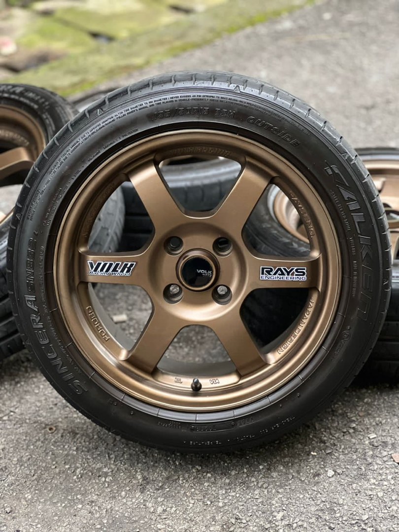 te37 15 inch sports rim alza tyre 70%, Auto Accessories on Carousell