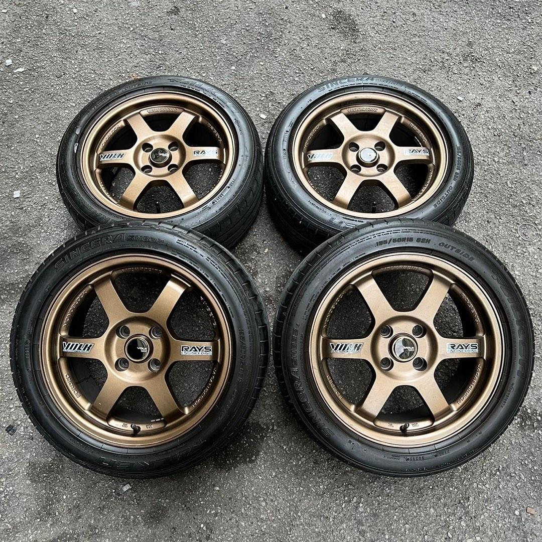 te37 15 inch sports rim alza tyre 70%, Auto Accessories on Carousell