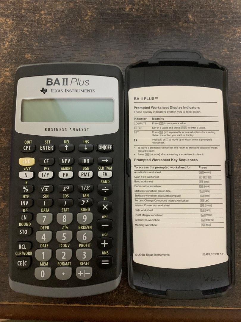 Texas Instruments BA-II Plus Financial Calculator, Computers & Tech ...