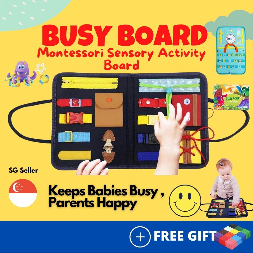 Toddler Busy Board - Montessori Sensory Activity Board for Toddler Age ...