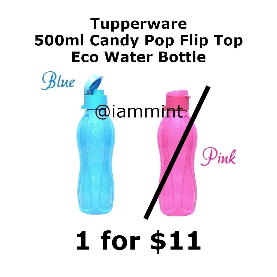 Tupperware 500 ml Candy Pop Flip Top Cap Eco Water Bottle Container ...