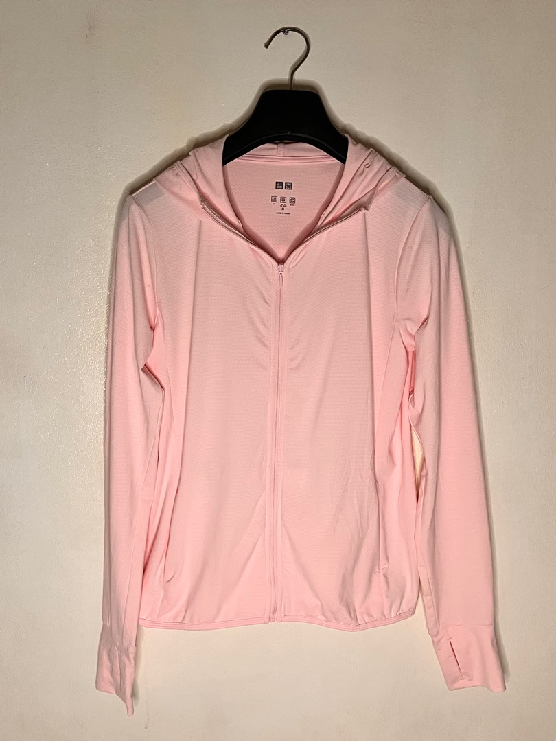 Uniqlo Airism Mesh Jacket-Hoodie Pink, Women's Fashion, Coats, Jackets ...