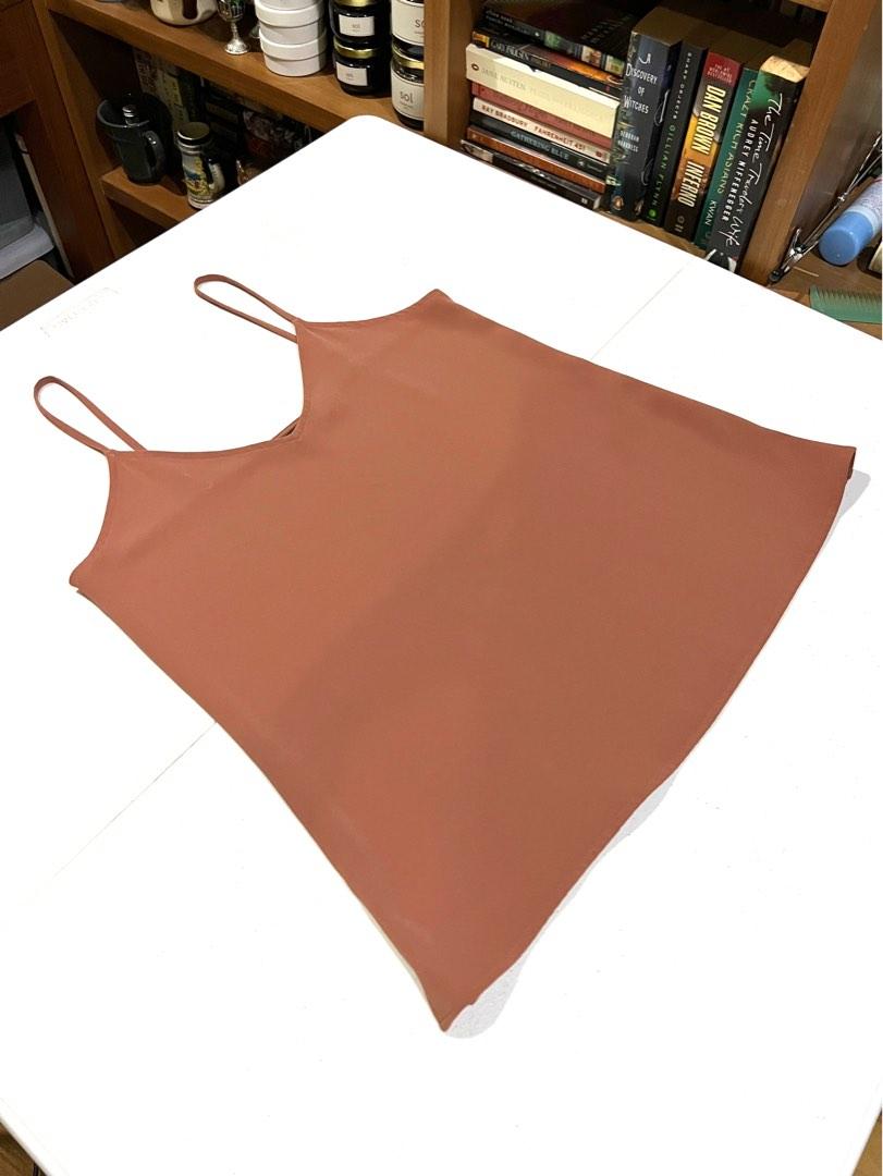 Uniqlo: Terracotta Spaghetti Strap Top, Women's Fashion, Tops ...