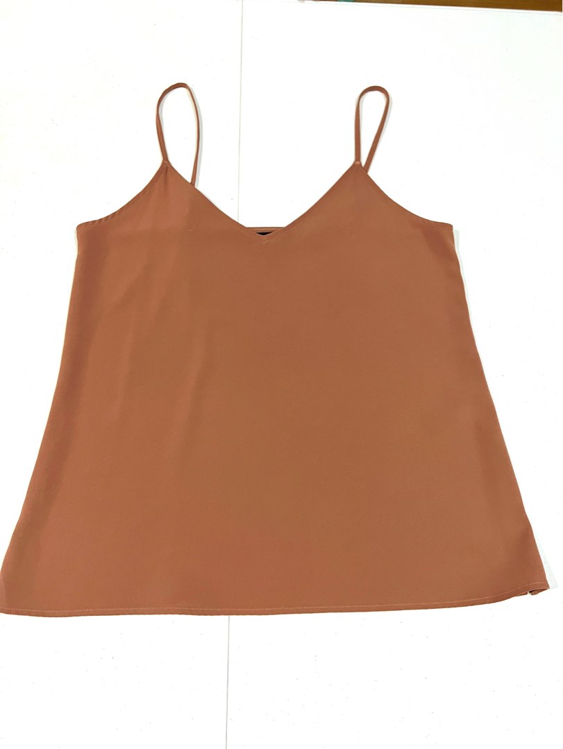 Uniqlo: Terracotta Spaghetti Strap Top, Women's Fashion, Tops ...