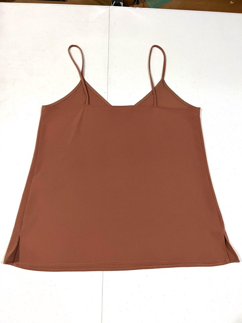 Uniqlo: Terracotta Spaghetti Strap Top, Women's Fashion, Tops ...