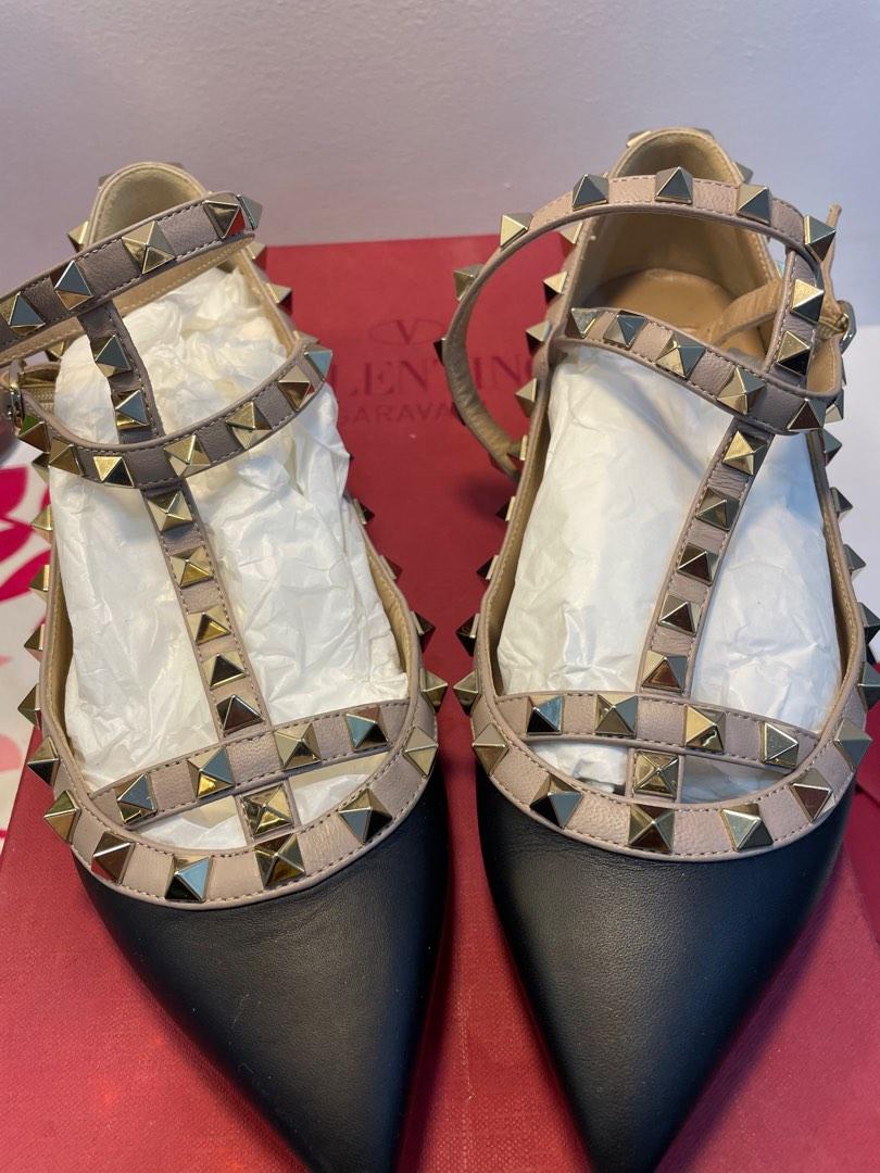 VALENTINO ROCKSTUD FLAT, Women's Fashion, Footwear, Flats & Sandals on ...