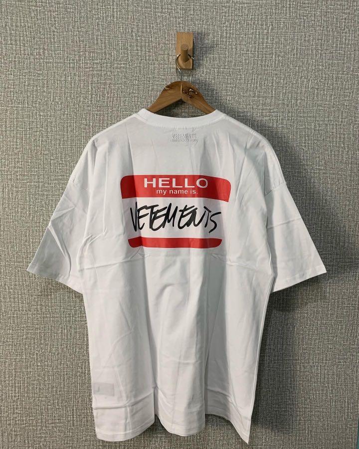 Vetements Name-Tag Shirt, Men's Fashion, Tops & Sets, Tshirts & Polo ...