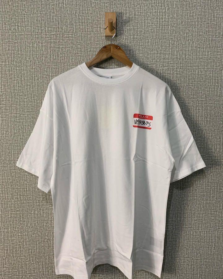 Vetements Name-Tag Shirt, Men's Fashion, Tops & Sets, Tshirts & Polo ...