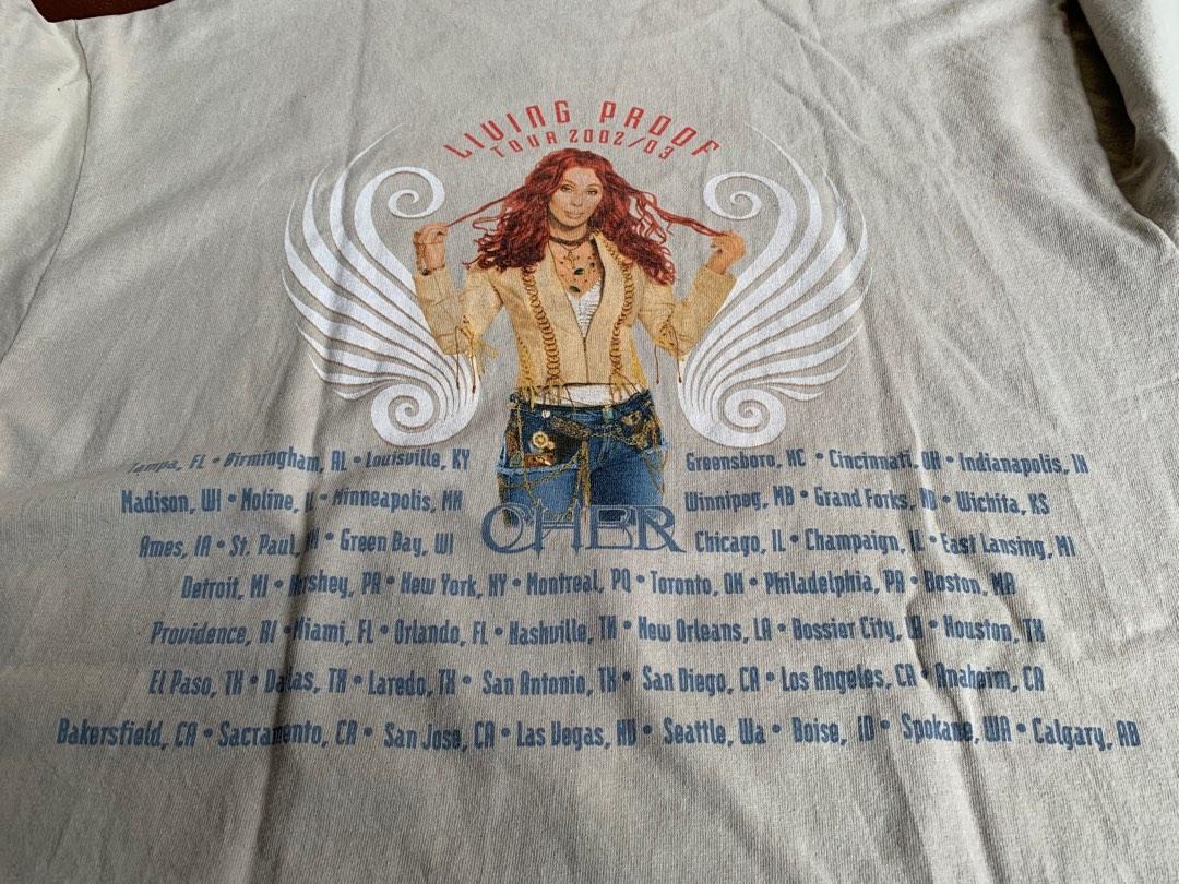 Vintage Cher Living Proof 2002 2003 tour shirt, Men's Fashion, Tops ...
