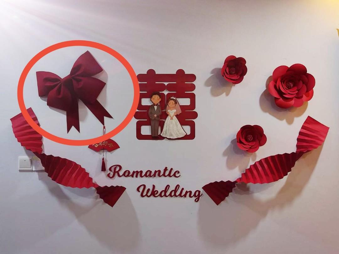 Wedding Deco Big Red Cute Ribbon - Door & Wall Use, Furniture & Home ...