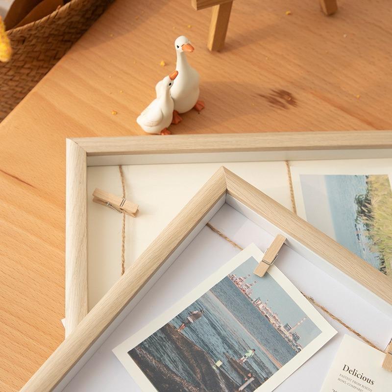 Wooden Clip Frame, Clothesline Photo Display, Picture Frames DIY Photo ...