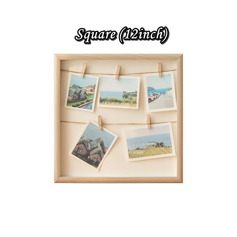 Wooden Clip Frame, Clothesline Photo Display, Picture Frames DIY Photo ...