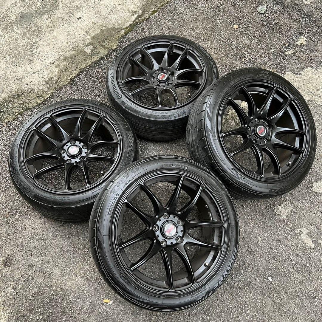work emotion 17 inch sports rim civic fd tyre 70%, Auto Accessories on ...