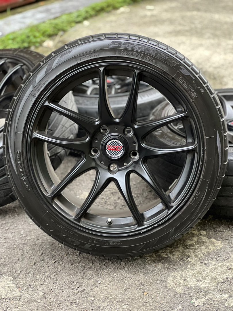 work emotion 17 inch sports rim civic fd tyre 70%, Auto Accessories on ...