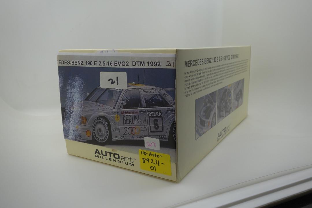 1/18 Autoart Mercedes- Benz 190 E2.5-16 EVO2 DTM 1992 合金模型車, 興趣及遊戲, 玩具 ...